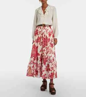 Etro Paisley Cotton Maxi Skirt - Multicoloured
