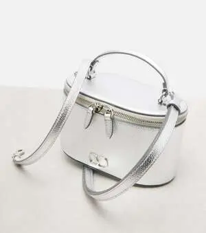 Valentino Garavani Vlogo Mini Metallic Leather Vanity Bag