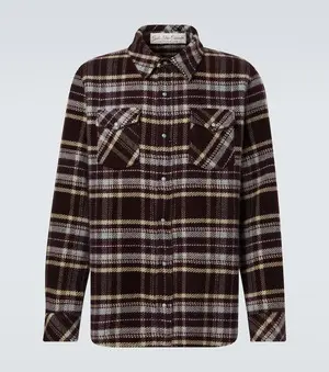 GOD'S TRUE CASHMERE Plaid Cashmere Shirt With Emerald - Multicoloured