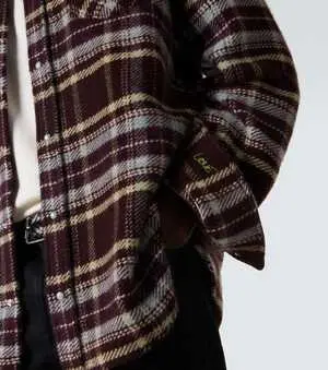 GOD'S TRUE CASHMERE Plaid Cashmere Shirt With Emerald - Multicoloured