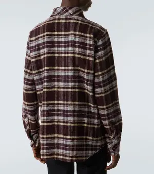 GOD'S TRUE CASHMERE Plaid Cashmere Shirt With Emerald - Multicoloured