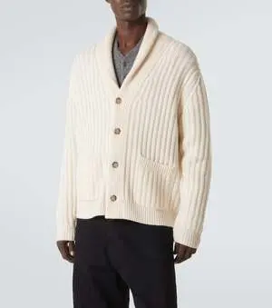 ALLUDE Ribbed-knit Wool And Cashmere Cardigan