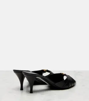 Saint Laurent Babylone 60 Leather Mules - Black