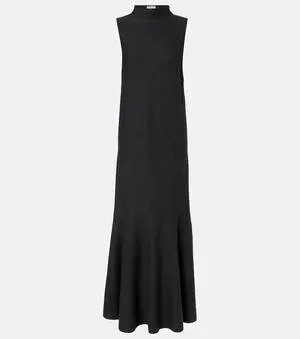 Khaite Margo Wool Maxi Dress - Grey