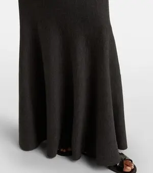 Khaite Margo Wool Maxi Dress - Grey