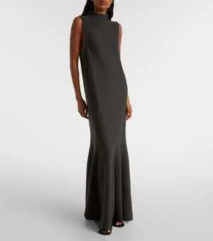 Khaite Margo Wool Maxi Dress - Grey