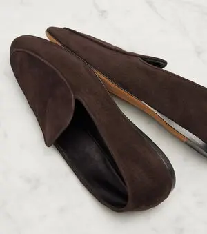 THE ROW Awar Suede Loafers - Brown