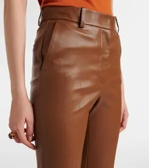 JOSEPH Tafira High-rise Flared Leather Pants