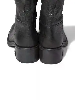 Miu Miu Logo-embossed Leather Boots