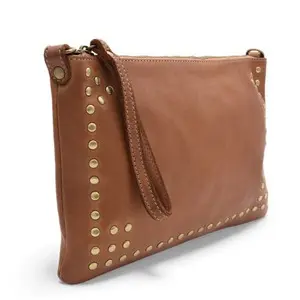 BOLSA NOVA Studded Leather Clutch With Removable Straps