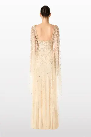 Jenny Packham Angel Wing Embellished Gown - Sandy Beach
