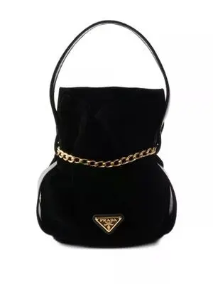 Prada Mini Chain Bucket Bag - Black