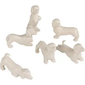 STORIED HOME 6-piece Stoneware Dogs Accent Decor - White