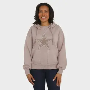 WEAR BY ERIN ANDREWS Dallas Cowboys Washed Pullover Crewneck With Applique Logo