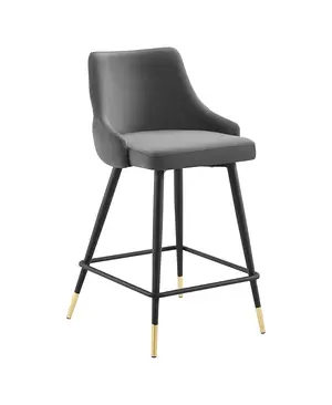 MODWAY Adorn Performance Velvet Counter Stool - Gray