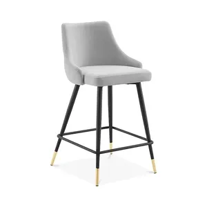 MODWAY Adorn Performance Velvet Counter Stool - Light Gray