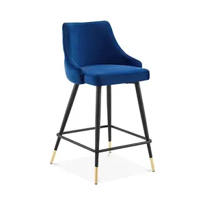 MODWAY Adorn Performance Velvet Counter Stool - Navy