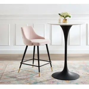MODWAY Adorn Performance Velvet Counter Stool - Pink
