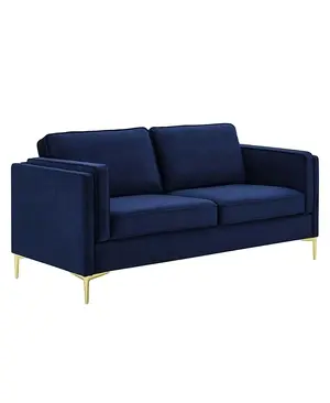 MODWAY Kaiya Performance Velvet Sofa - Midnight Blue