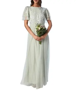 Coast Angel Sleeve Maxi Dress - Sage