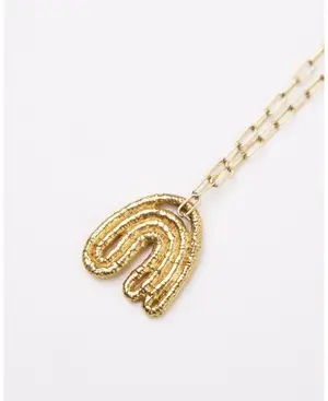 COG Leaf Pendant Necklace - Gold