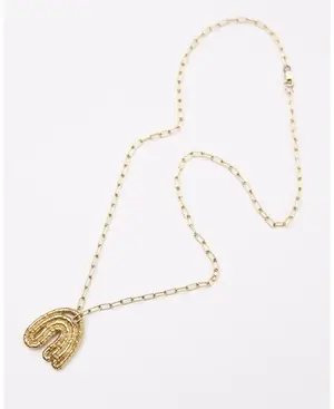 COG Leaf Pendant Necklace - Gold