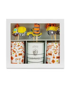 JOLLITY & CO Under Construction Cupcake Decorating Set, Set Of 24 Liners And Toppers - Multicolor