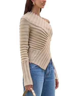 Cult Gaia Jaidan Asymmetric Knit Top