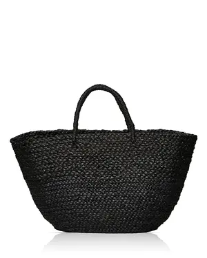 INDEGO AFRICA Braided Raffia Day Bag - Black