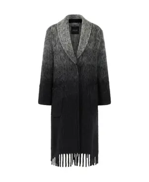 MARC CAIN Alpaca Blend Coat With Fringes