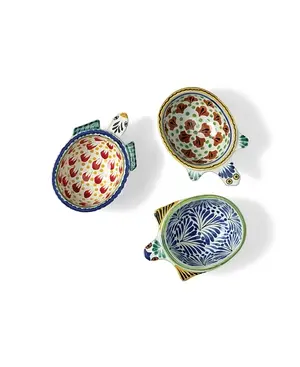 UNCOMMON GOODS Majolica Salsa Turtle Bowls, Set Of 3 - Multi