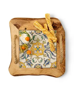 UNCOMMON GOODS Tunisian Small Bites Serving Tray Kamsah - Multi