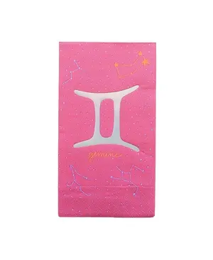 JOLLITY & CO Zodiac Themed Paper Party Guest Napkins, Set Of 16 - Gemini
