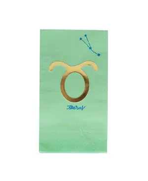 JOLLITY & CO Zodiac Themed Paper Party Guest Napkins, Set Of 16 - Taurus