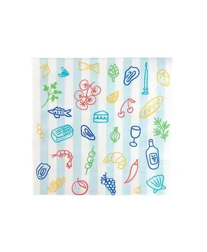 JOLLITY & CO Le Dinner Large Paper Napkins, Set Of 16 - Multicolor