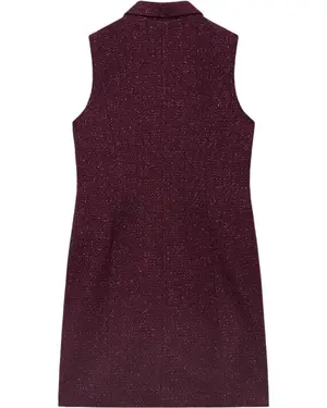 Mint Velvet Boucle Mini Shift Dress - Burgundy
