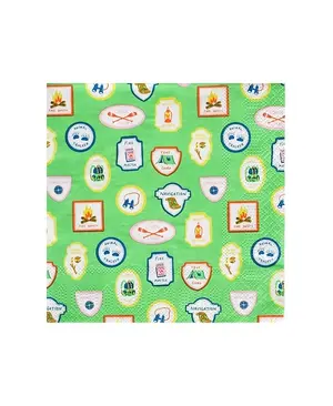JOLLITY & CO Camp Explorer Badge Large Paper Napkins, Set Of 16 - Multicolor