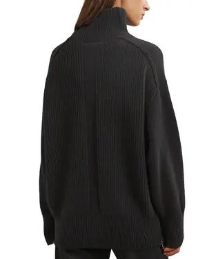 REISS Wool Zip Hem Sweater