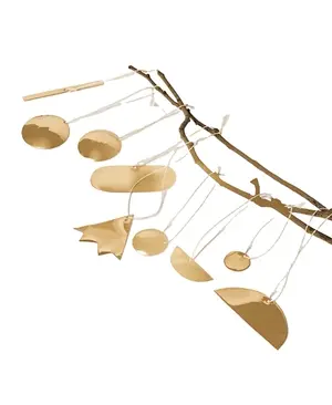 FLECK Abstract Ornaments Set Of 9 - Brass