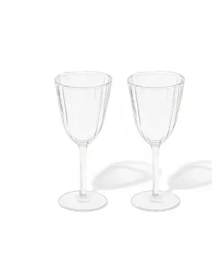 FLECK Kira Stemware Champagne Flutes, Set Of 2 - Clear