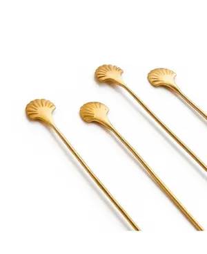 FLECK Seashell Drink Stirrers, Set Of 4