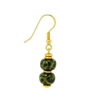 KAZURI Ceramic Dangle Earrings - Grass Jumper