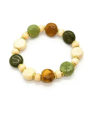 KAZURI Beaded Charm Bracelet - Namib