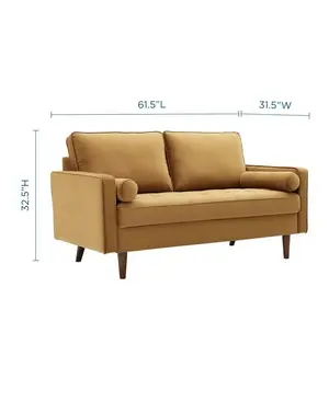 MODWAY Valour Performance Velvet Loveseat