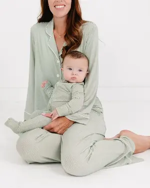 MOTETTE Evergreen Stripe Bamboo Pajama Set