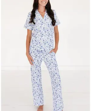 MOTETTE Porcelain Vine Bamboo Pajama Set