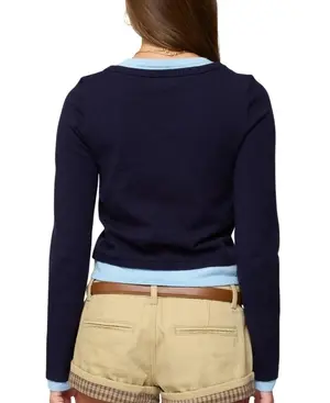 EDIKTED Marthie Layered Knit V-neck Top