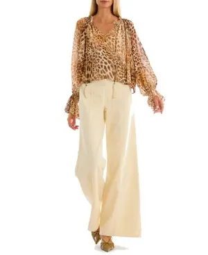 SECRET PON-PON Cambria Leopard Print Blouse - Brown Leopard