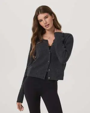 Vuori Milie Cashmere Cardigan - Charcoal Heather