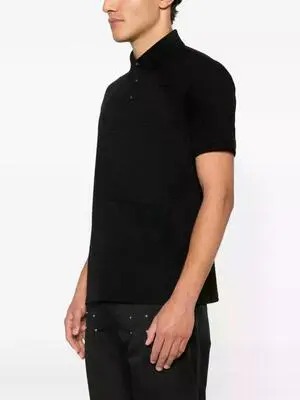 Emporio Armani Jersey Polo In Jacquard Cotton With Logo Lettering